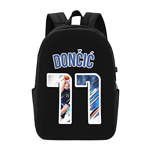 Dallas-Luka-Doncic-#77-Basketball Fans Adult Youth Bag Backpack Schoolbag Laptop Bag Usb Book Bag17 Inch For