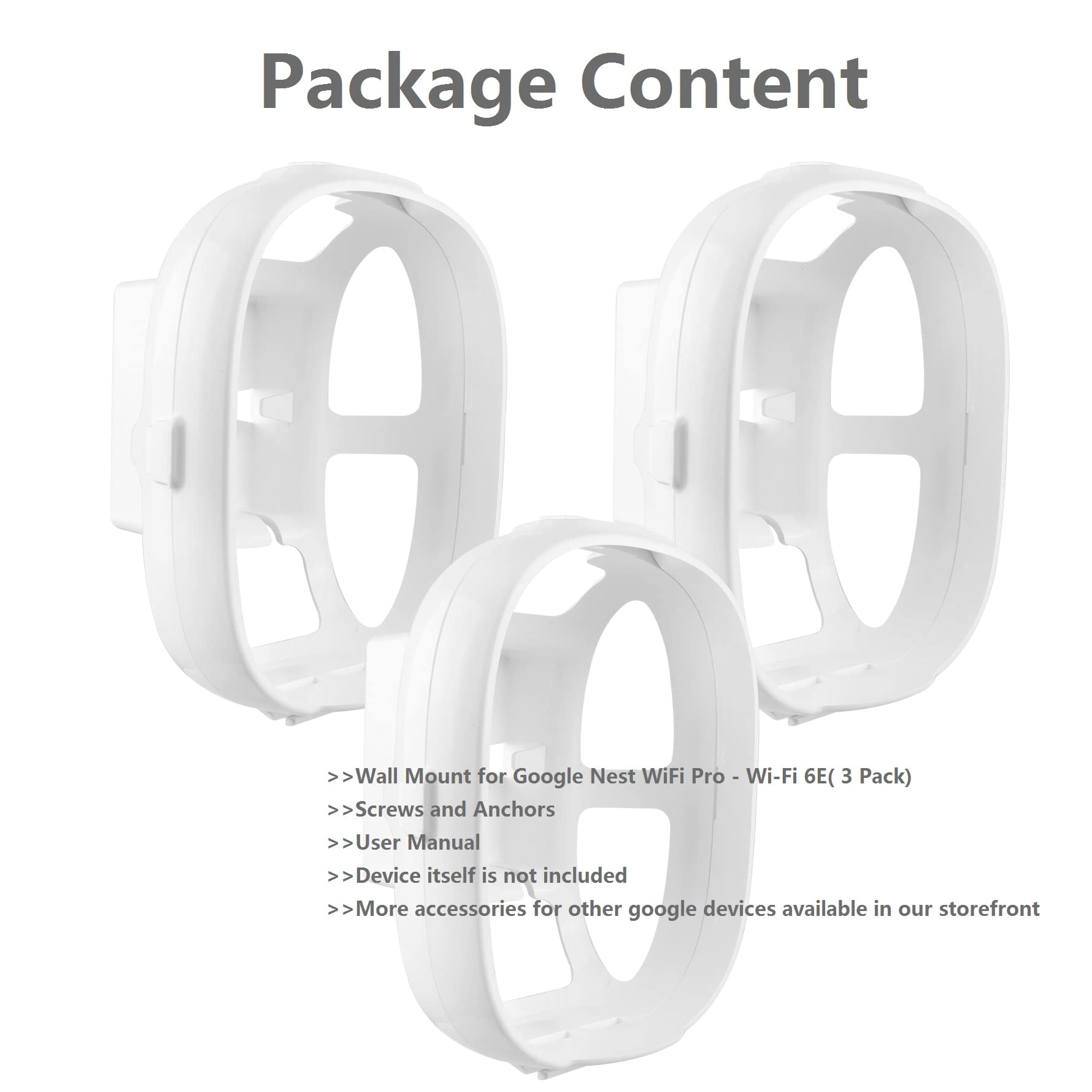 OkeMeeo Wall Mount for Nest WiFi Pro - 6E - Ceiling Mount for Google Nest Pro 6E Home WiFi System 3 Pack (Router not Included)