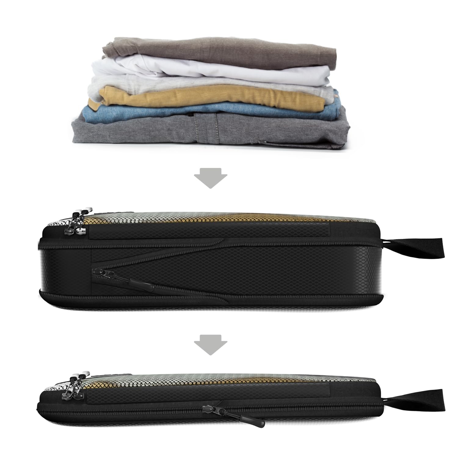 4pc Small Compression Packing Cubes for Suitcases - Carry-on & Compression Cubes - Luggage Packing Bags for Travel