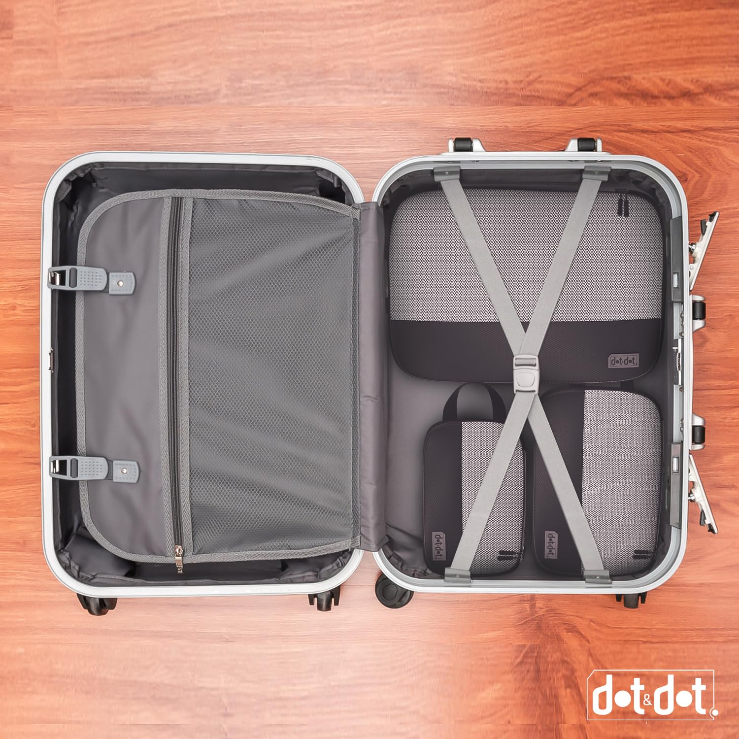 4pc Small Compression Packing Cubes for Suitcases - Carry-on & Compression Cubes - Luggage Packing Bags for Travel