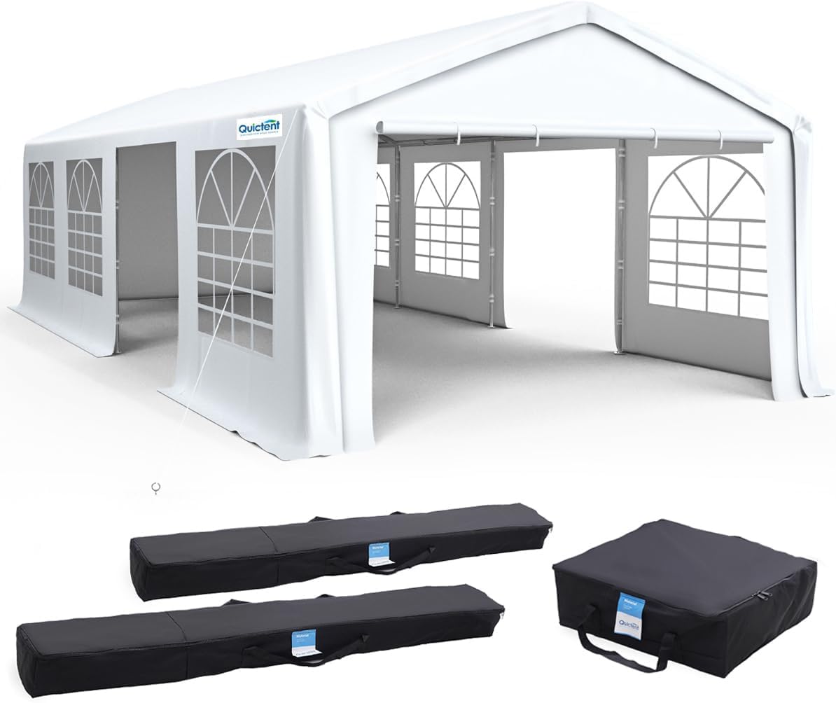 Quictent Premium 13x26 Party Tent Heavy Duty Outdoor Gazebo White Event Shelter Wedding Canopy Tent for Parties Carport BBQ with Removable Sidewall Windows & Storage Bags