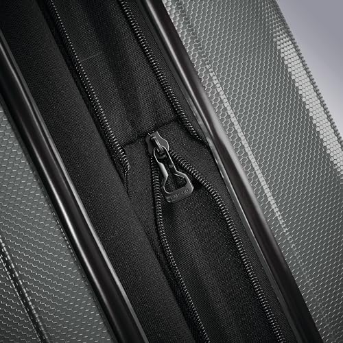 Samsonite SWERV DLX Spinner 4 Wheel 21 Inch Hard Side Travel Suitcase with Side Carry Handle, Telescopic Handle, and TSA Lock, Silver