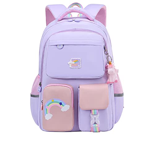Kawaii Backpack Cute Backpack for Girls Large Capacity Pastel Goth Student Laptop Backpacks BookBag Casual Travel Daypack (Purple,Large)