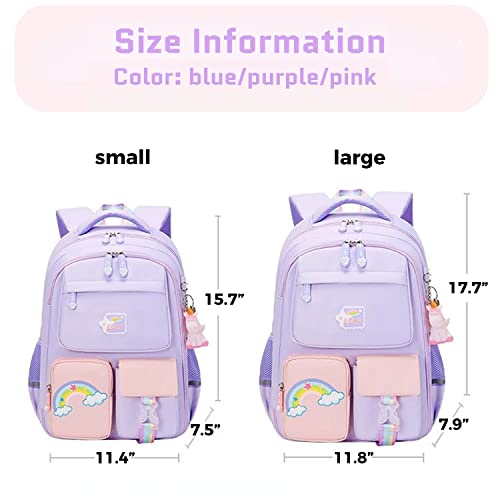 Kawaii Backpack Cute Backpack for Girls Large Capacity Pastel Goth Student Laptop Backpacks BookBag Casual Travel Daypack (Purple,Large)