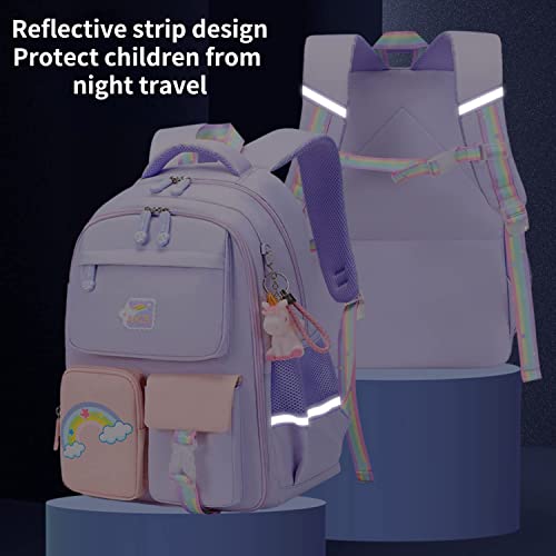 Kawaii Backpack Cute Backpack for Girls Large Capacity Pastel Goth Student Laptop Backpacks BookBag Casual Travel Daypack (Purple,Large)
