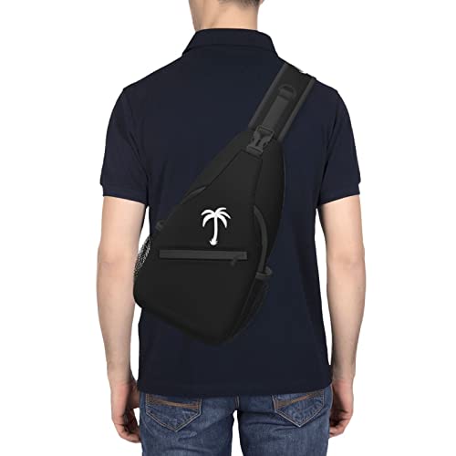 Palm Tree Slanted Sling Bag Crossbody Daypack Travel Hiking Mini Fashion Shoulder Backpack for Men Women Kids
