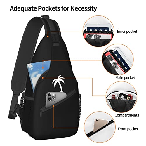 Palm Tree Slanted Sling Bag Crossbody Daypack Travel Hiking Mini Fashion Shoulder Backpack for Men Women Kids