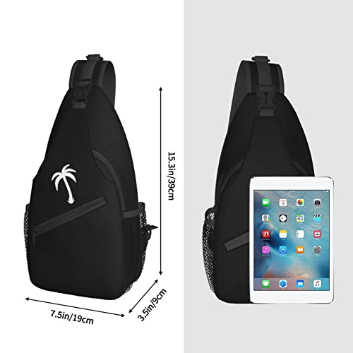 Palm Tree Slanted Sling Bag Crossbody Daypack Travel Hiking Mini Fashion Shoulder Backpack for Men Women Kids