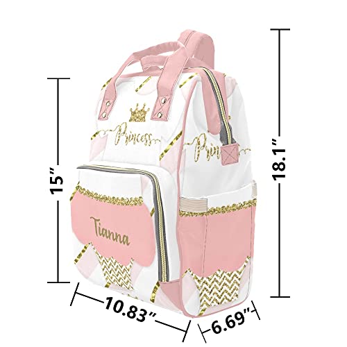 Custom Pink Skirt Diaper Bag with Name Backpack Large Capacity Baby Bag for Women Men Mother Dad Gifts