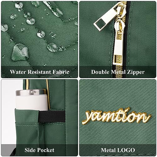 YAMTION 17.3 Inch Backpack Women,Laptop Backpack for Women USB Bookbag for Business Work Office College,Dark Green