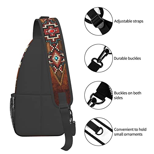 MANQINF Native American Sling Backpack, Multipurpose Crossbody Shoulder Bag Travel Hiking Daypack for Women Men