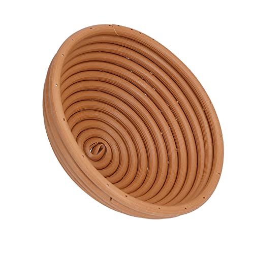 Bread Proofing Basket Set, Washable Bread Fermentation Basket Innovative Shape Baking for Kitchen Home Bakery (Yellow brown round 16X6CM)