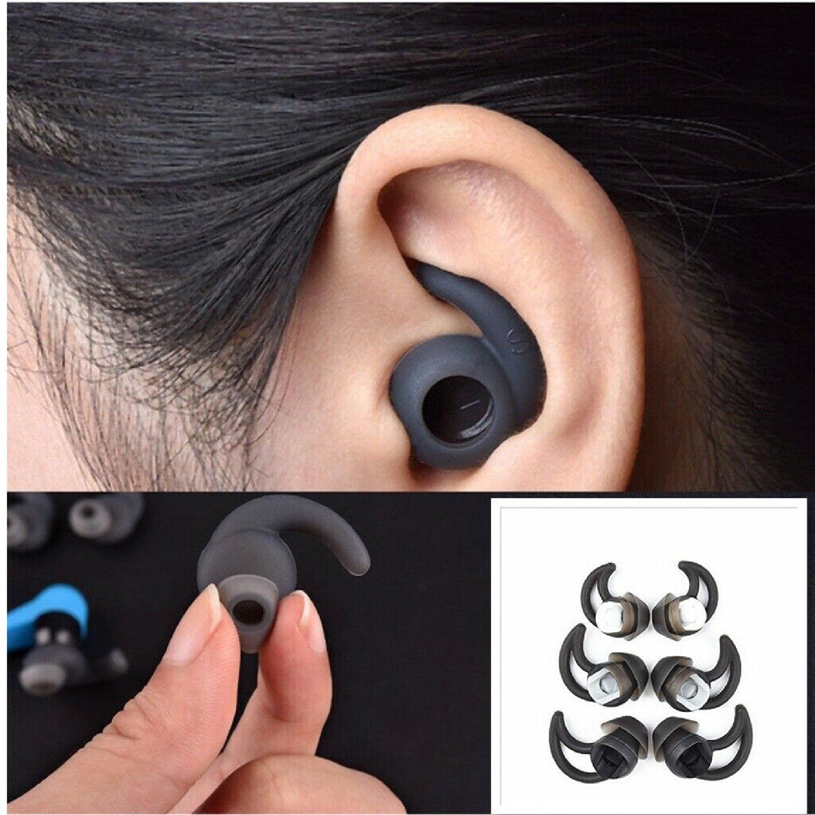 MOOKEENONE Silicone S/M/L Size Replace Earbuds for Bose QC30/QC20/QC20i/SoundSport SIE2i IE2 IE3