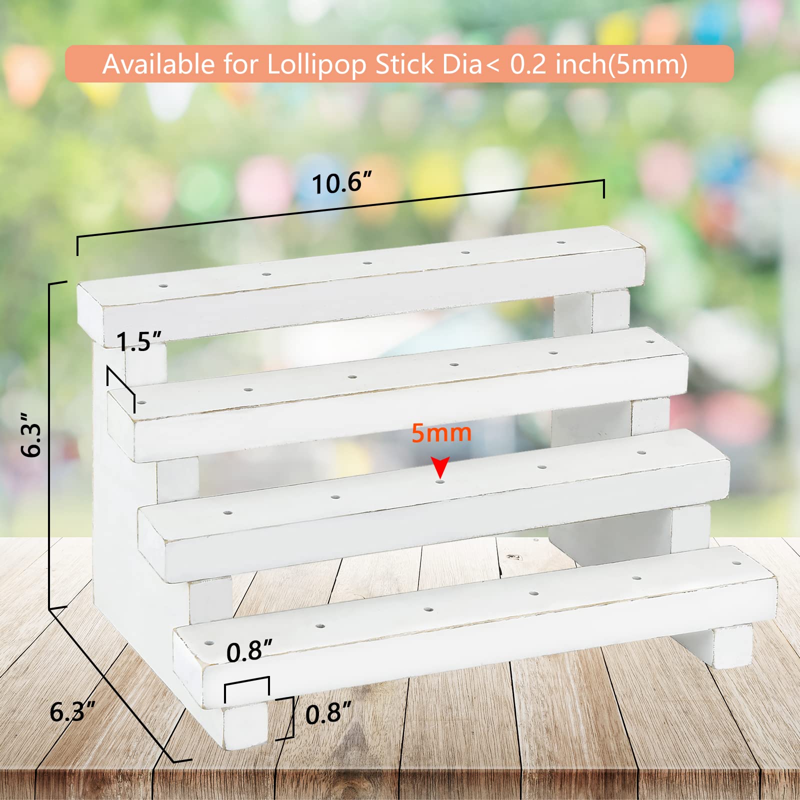 Anwelynd Pack 2 Cake Pop Stand Holder for Display, 44 Hole Solid Wood Lollipop Stand Holder for Weddings Baby Showers Birthday Parties Anniversaries Cake Pop Holder Cake Pop Stand