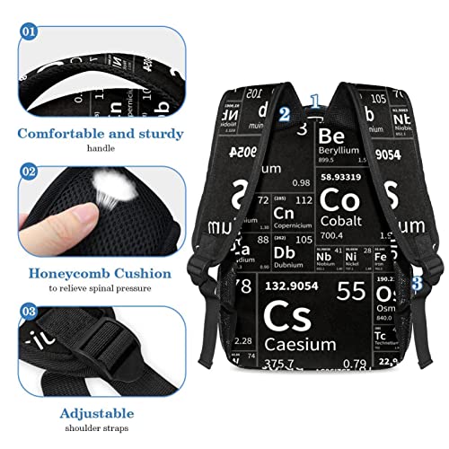 VBFOFBV Lightweight Casual Laptop Backpack for Men and Women, Blackboard Periodic Table of Chemical Elements