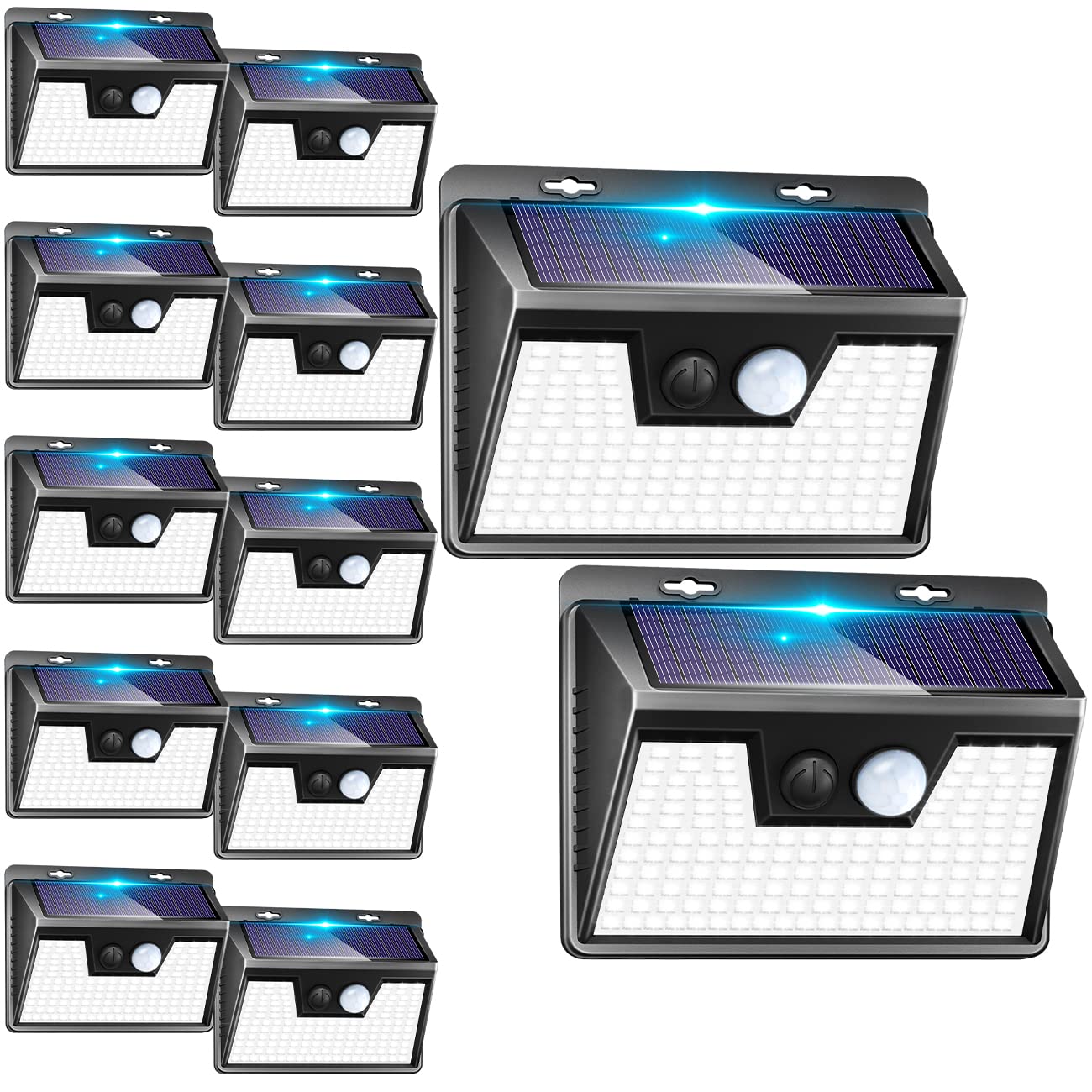 nipify Solar Outdoor Lights Motion Sensor [140 LED/12 Packs] Solar Security Motion Lights Outdoor with 3 Lighting Modes Solar Powered Lights Waterproof for Outside Wall Garden Fence Backyard Deck