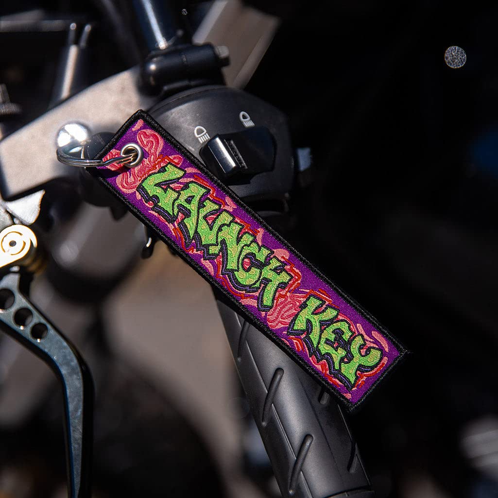 MotoLoot Keychain for Motorcycles, Scooters, Cars and Gifts (Launch Key Graphitti)