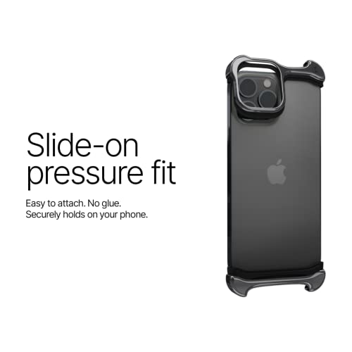 Arc Pulse Designed for iPhone 14 Pro Max Phone Case (2023), Minimalist Protective Shock Absorption Aerospace Grade Aluminum Shells + Elastomer Inlays Easy Fit 6.7 inch (Aluminum Matte Black)