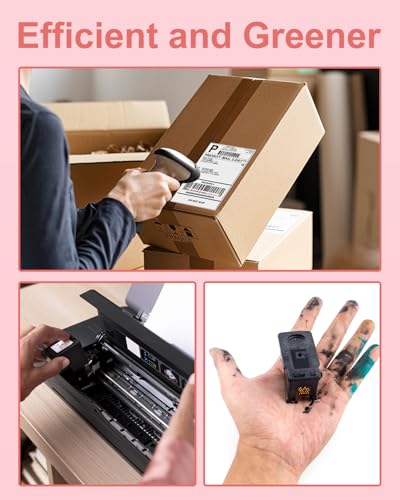 Memoqueen Bluetooth Thermal Label Printer 4X6 - Wireless Shipping Label Printer for Shipping Packages and Small Business, Compatible with iOS and Android, for USPS, Etsy Amazon Shopify，Pink and White