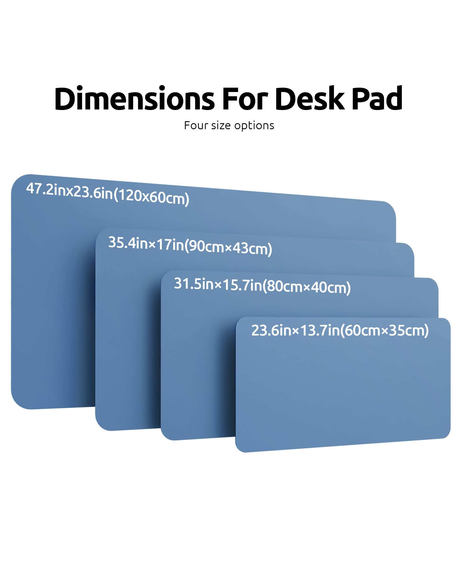 YSAGi Leather Desk Protector, Office Mat, Large Mouse Mat, Non-Slip PU Leather Blotter, Laptop Desk Pad, Waterproof Writing Pad for Office and Home (Sea Blue, 23.6" x 13.8")