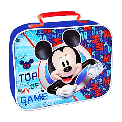 Disney Bundle Disney Mickey Mouse Backpack and Lunch Box Set - 6 Pc School Supplies Bundle with 16'' Backpack, Insulated Box, Canteen, Stickers, More (Disney Gifts)
