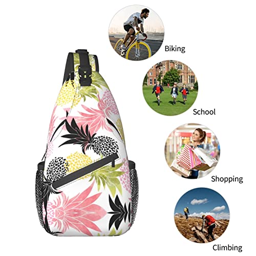 Pineapple Sling Bag for Women Chest Sling Bag Casual for Travel Hiking Gym One Size