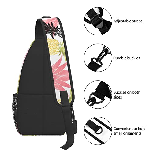 Pineapple Sling Bag for Women Chest Sling Bag Casual for Travel Hiking Gym One Size