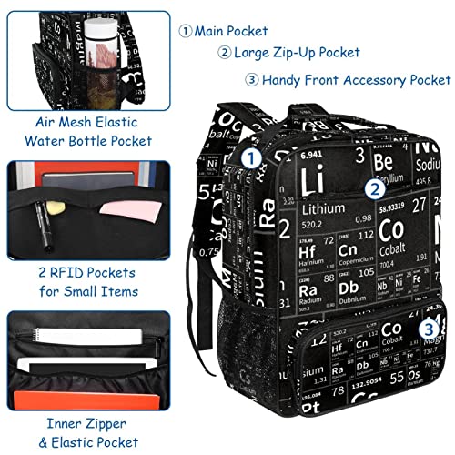 VBFOFBV Lightweight Casual Laptop Backpack for Men and Women, Blackboard Periodic Table of Chemical Elements