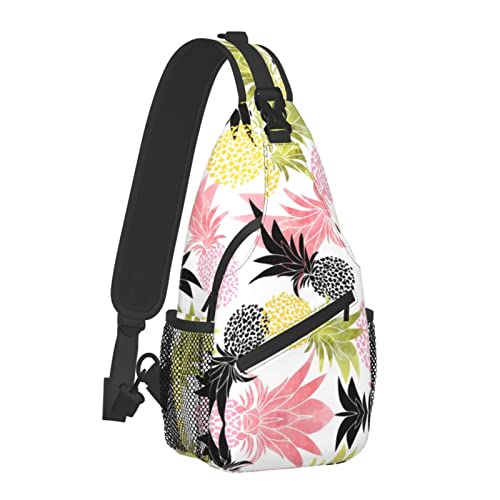 Pineapple Sling Bag for Women Chest Sling Bag Casual for Travel Hiking Gym One Size