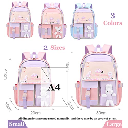 Purple Rabbit Backpack Cute Teenage Lightweight Waterproof Travel Bag Birthday Gifts Backpacks (Rabbit Purple, Large)