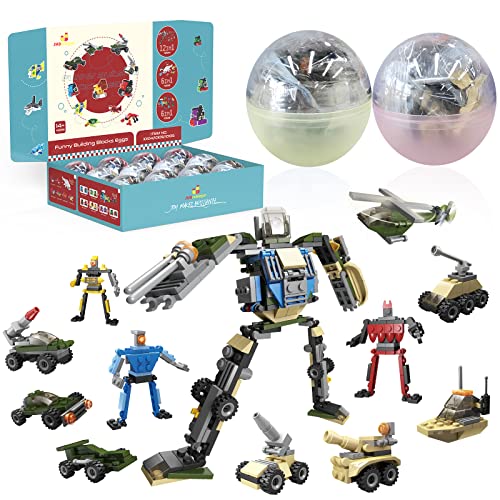 JMBricklayer Party Favors for Kids, 12 in 1 Robot Building Block Sets for Party Favors Goodie Bags Fillers Stocking Stuffers, Birthday Gifts,Classroom Prize Supplies