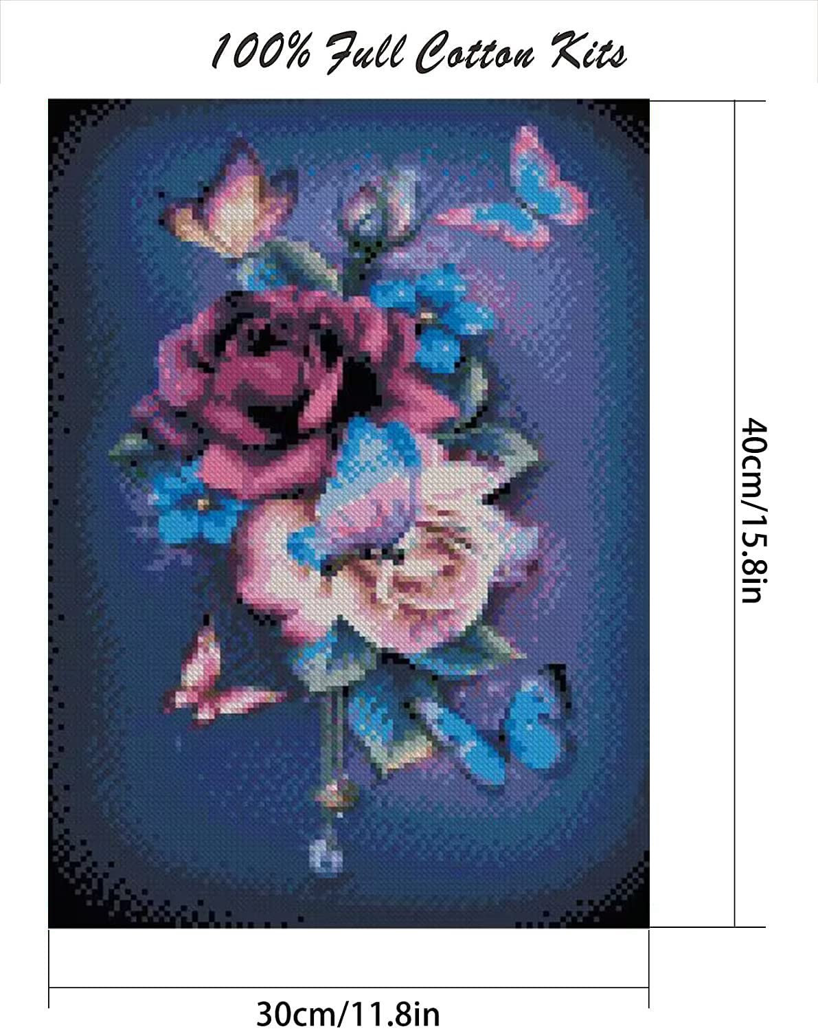 LWZAYS Cross Stitch Kits-Stamped Cross Stitch Kits for Beginners Adults 12x16inch Landscape Counted DIY Embroidery Needlepoint Kits Home Decor (YS13)