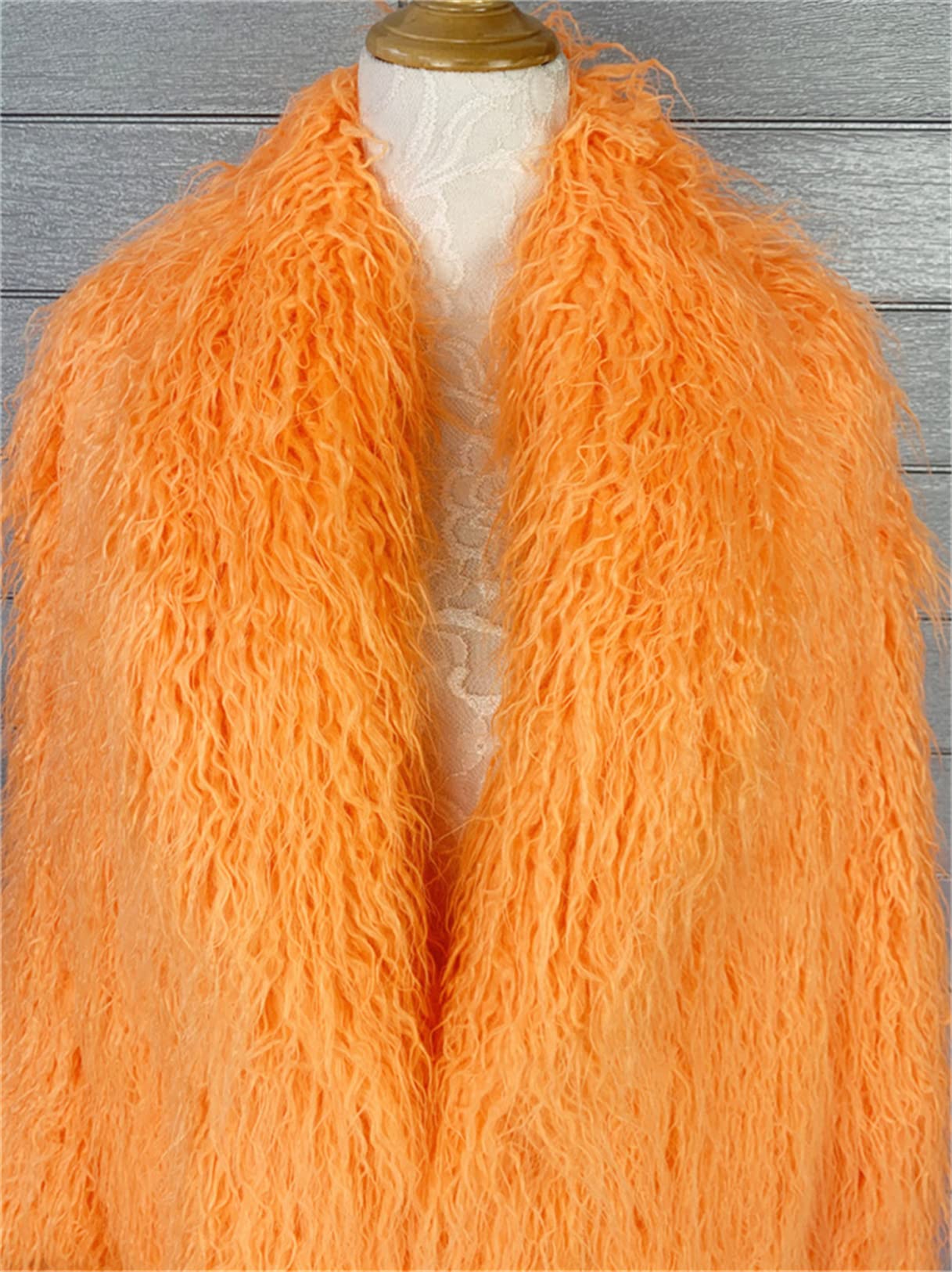 Vickstco Women's Fluffy Faux Fur Long Overcoat Winter Spring Warm Outwear Parka Coat White