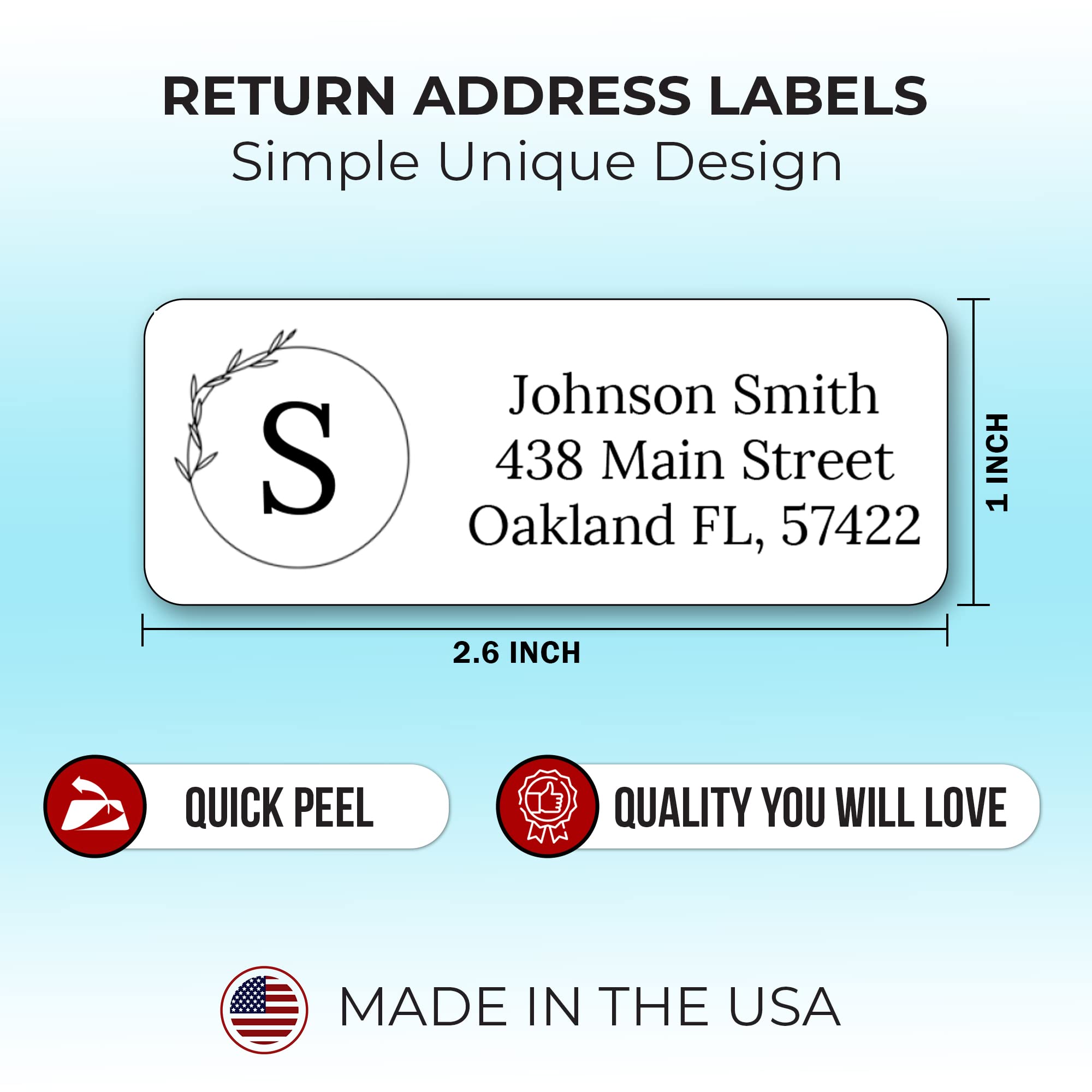 Return Address Labels Personalized Stickers β 60 Personalized Address Labels Self Adhesive, Simple Flat Sheet Return Address Stickers for Envelopes, Quality Custom Address Labels, Return Label