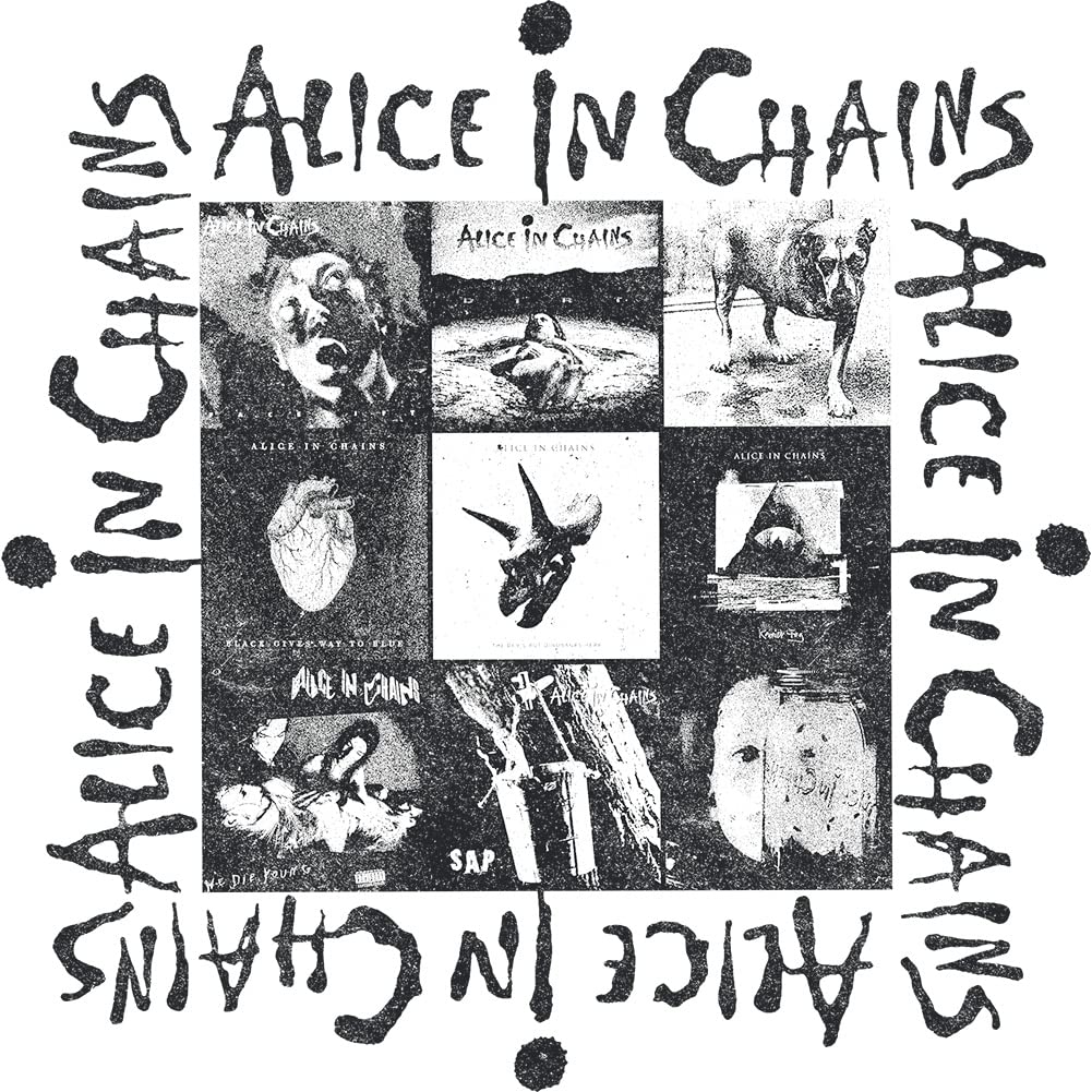 Alice in Chains T Shirt Multi Album Art Mens Short Sleeve T Shirts 90s Music Vintage Style Graphic Tees