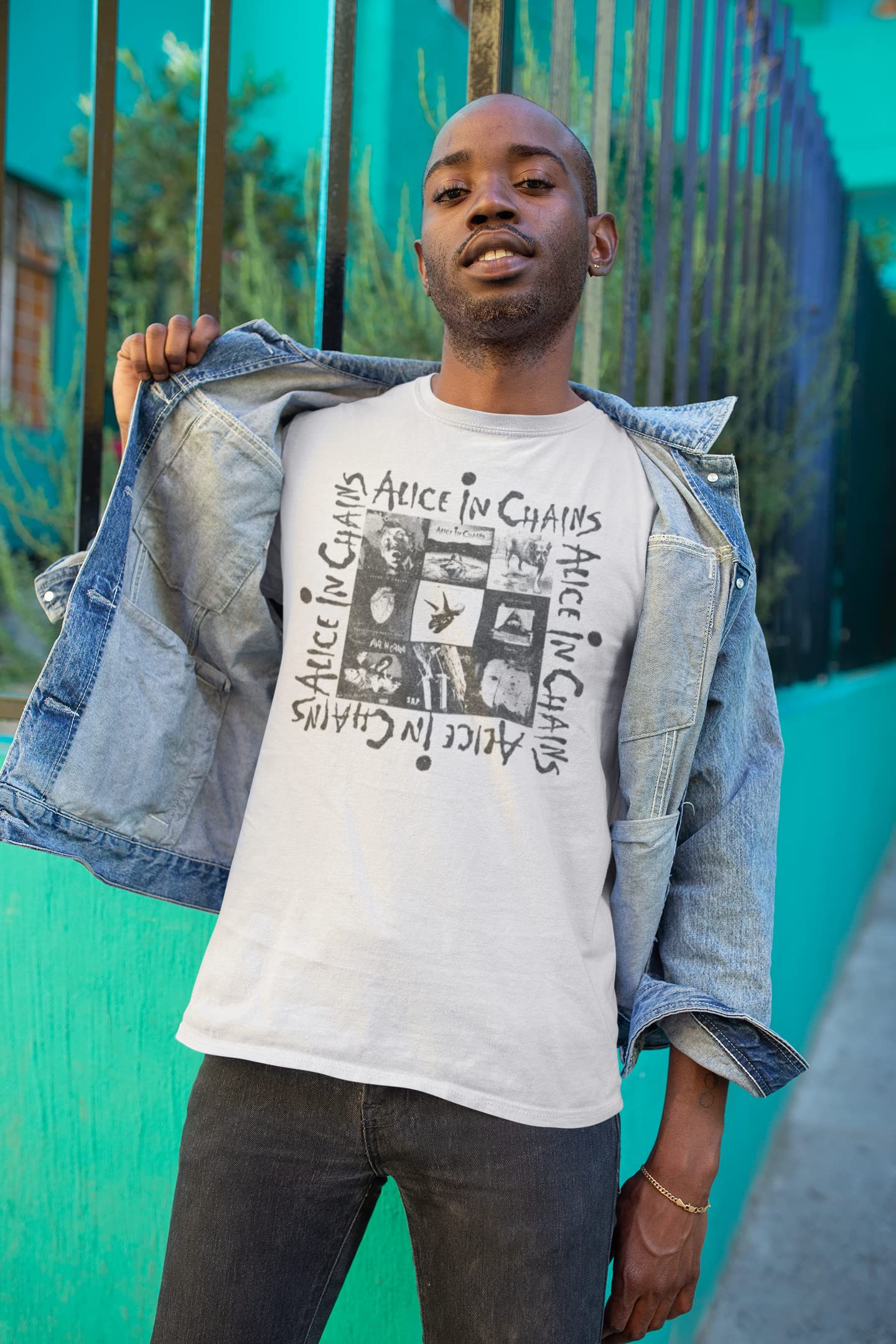 Alice in Chains T Shirt Multi Album Art Mens Short Sleeve T Shirts 90s Music Vintage Style Graphic Tees