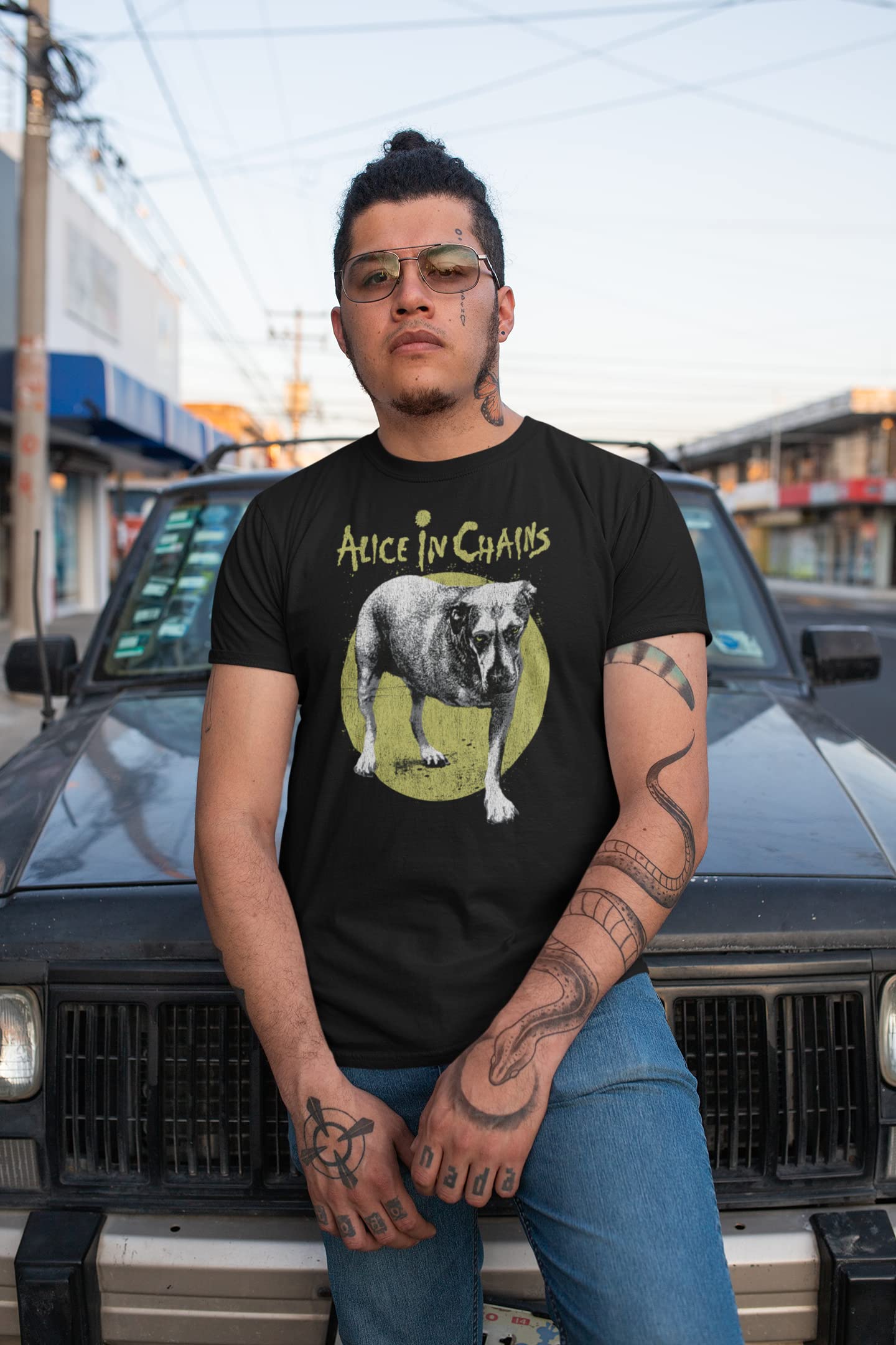 American Classics Alice in Chains Self Titled Album Cover Mens Short Sleeve Adult T-Shirt - Black, Large