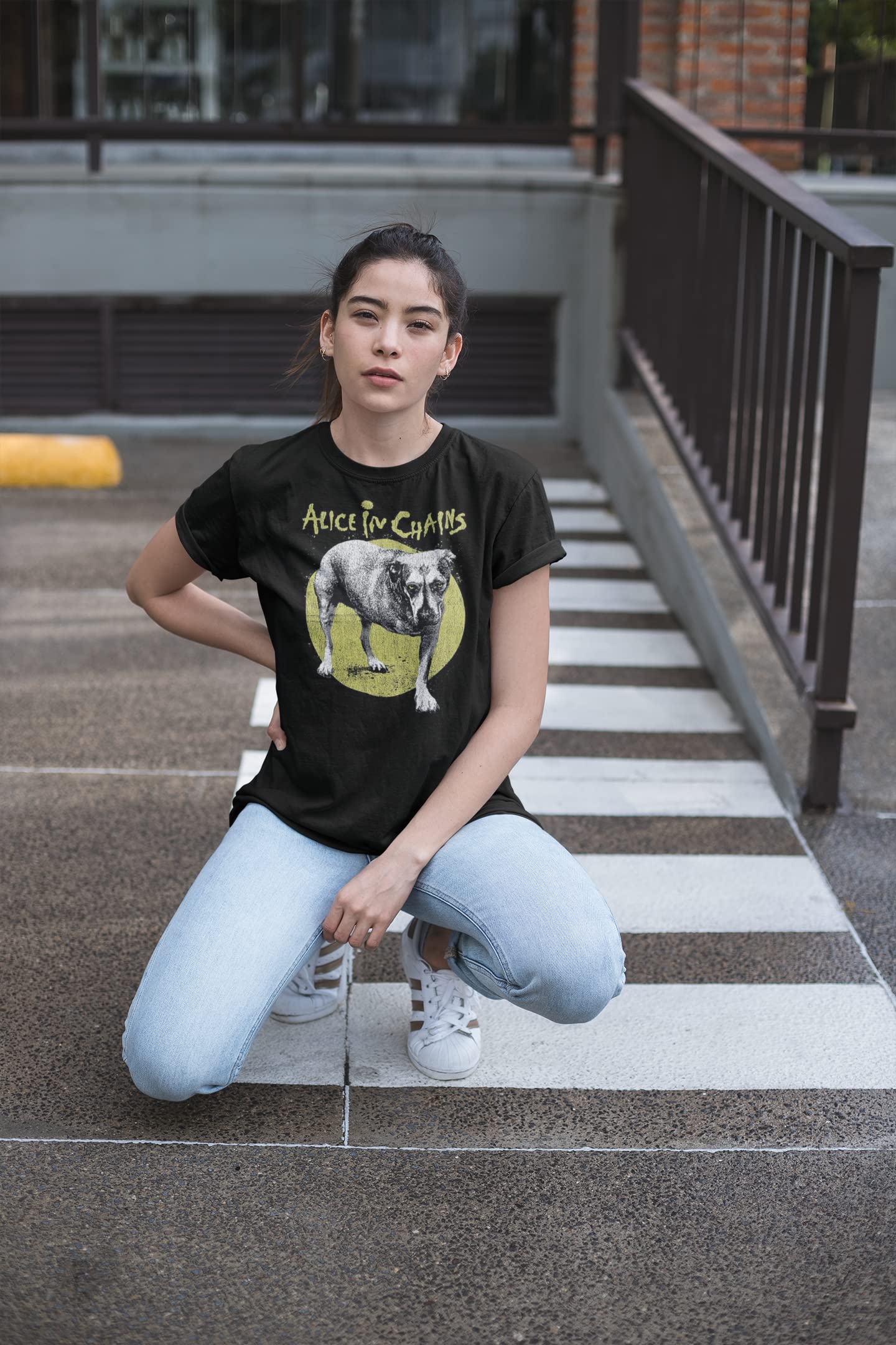 American Classics Alice in Chains Self Titled Album Cover Mens Short Sleeve Adult T-Shirt - Black, Large