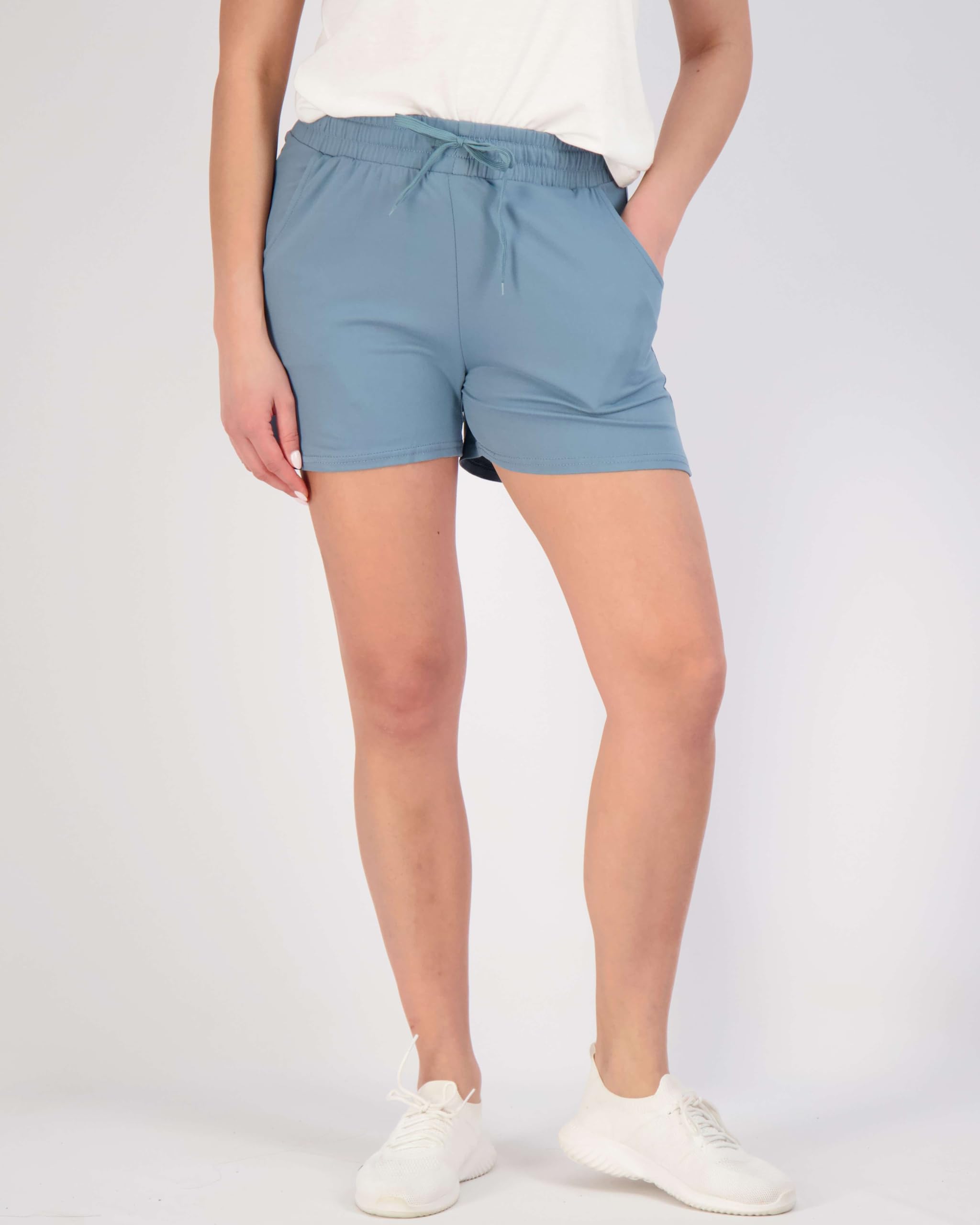 Real Essentials Women's Plus Size Just My Lounge Wear High Waisted Casual Sweat Shorts Pajama Summer Pockets Drawstring Workout Gym Active Athletic Yoga Running Ladies Sleep, Set 10, 2X, Pack of 3