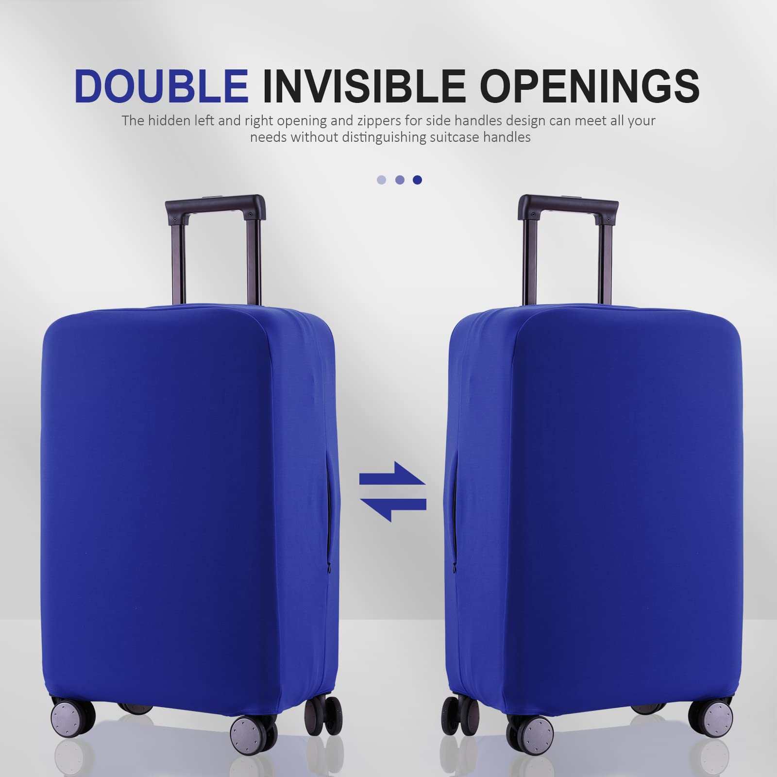 RainVillage Travel Luggage Cover Suitcase Protector Scratch-Resistant Fit 19-31 Inch Suitcase, Not Included Suitcase (Blue, S(19-21 inch))