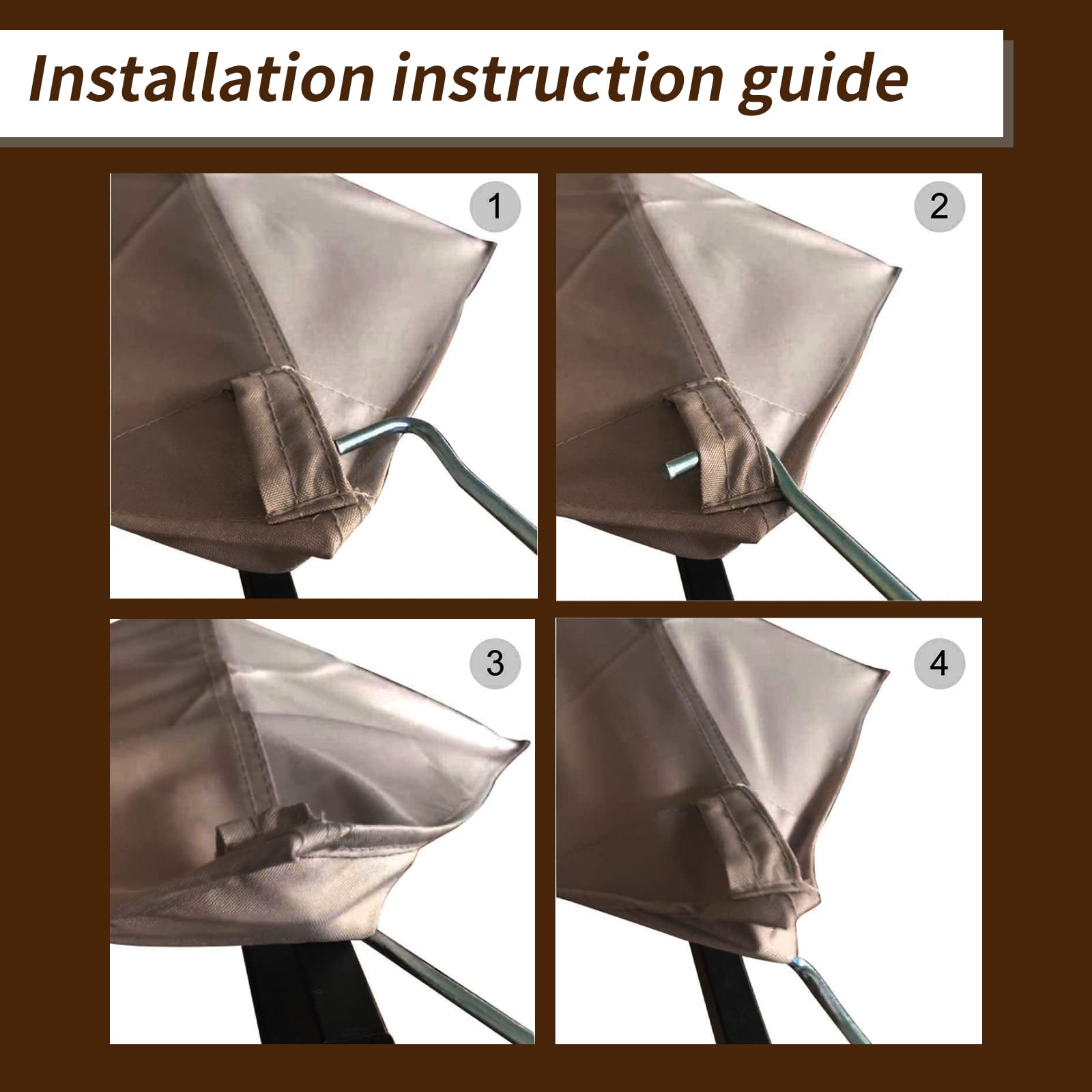 ISAGAPOY Replacement Canopy Top Cover for Garden Canopy Cover Roof with Air Vent for Gazebo (L-GZ798PST-E) Brown