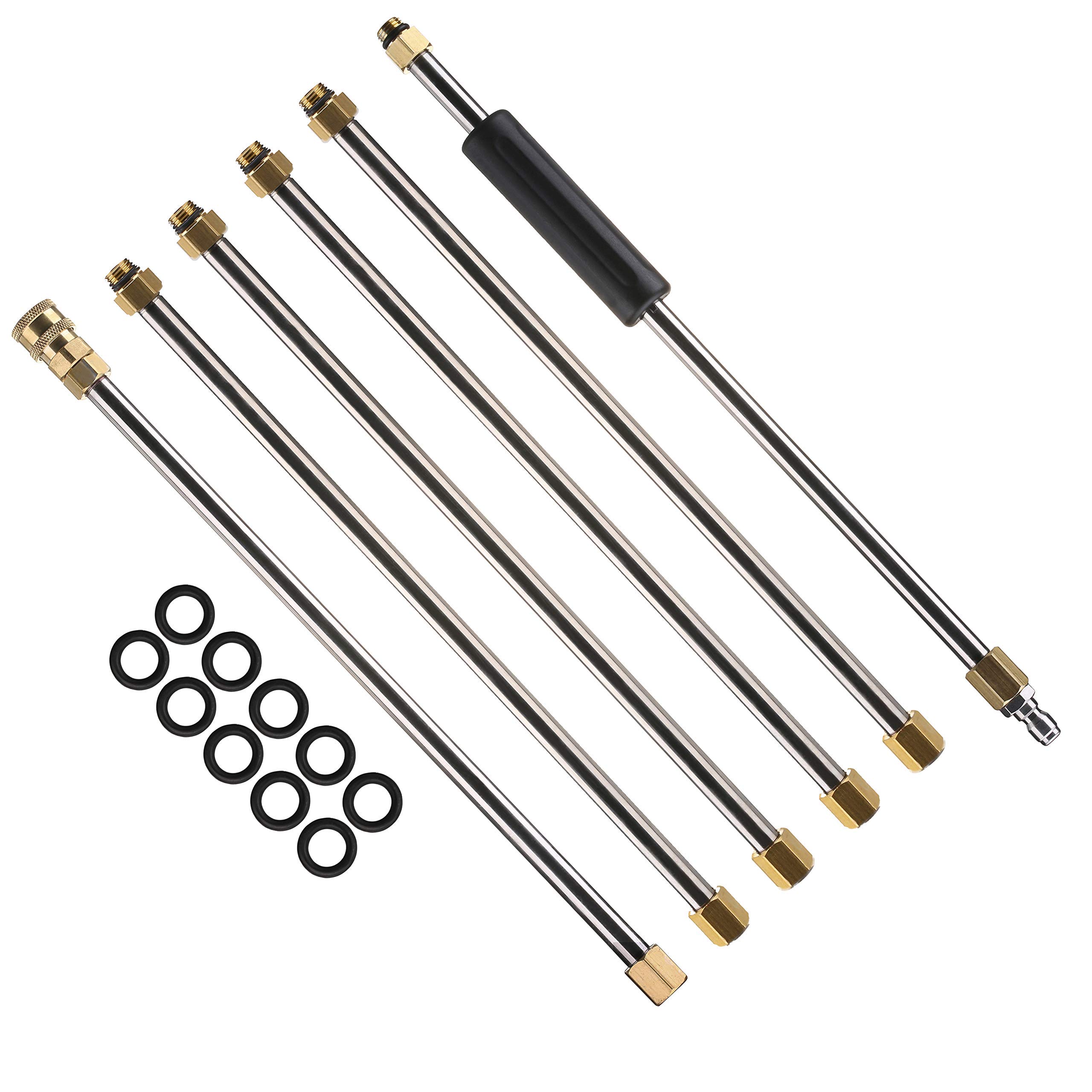 M MINGLE 14'' Pressure Washer Surface Cleaner Attachment, Washer Wand Extension, Replacement Lance