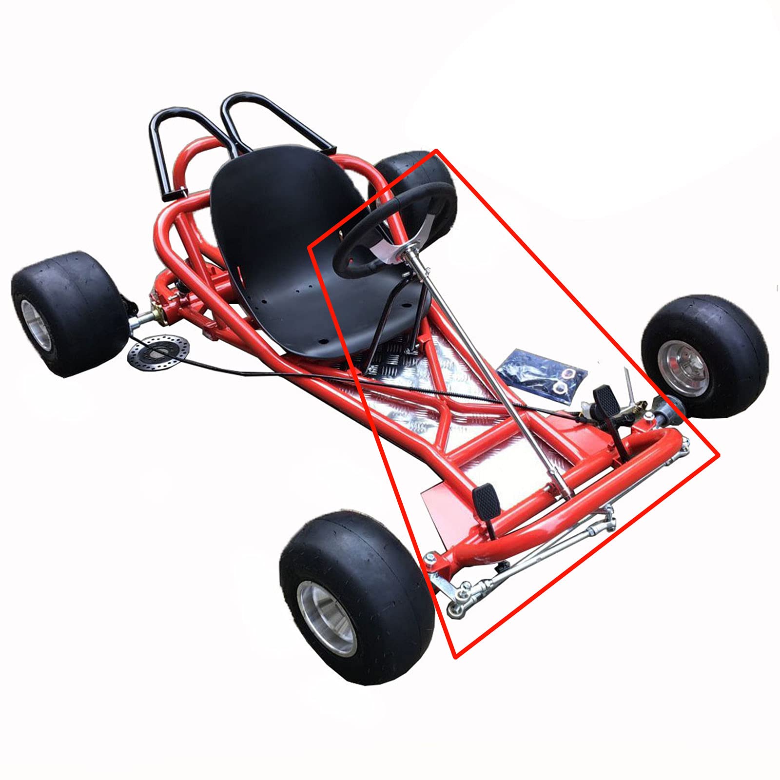 CHUNILLE Front Axle Kit Front Steering Assy Tie Rod Wheels Go Kart Drift Ball Joint For 168cc ATV Quad Go Kart Cart