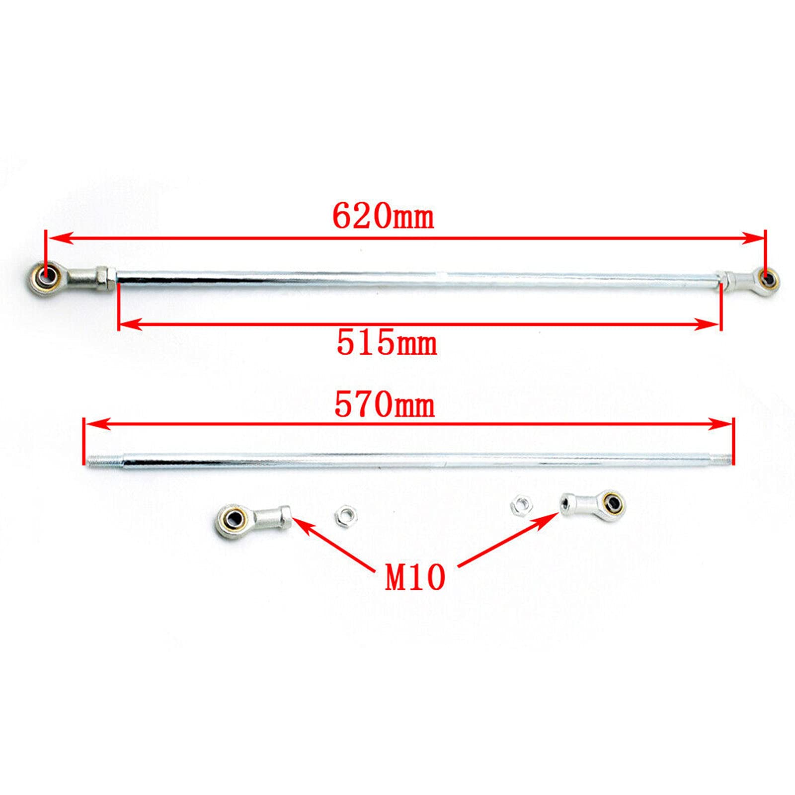CHUNILLE Front Axle Kit Front Steering Assy Tie Rod Wheels Go Kart Drift Ball Joint For 168cc ATV Quad Go Kart Cart