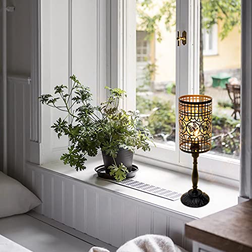 PHYLEKO Table Lamp, Bedside Lamps Battery Operated Lamp with LED Bulb for Home Decor, Small Table Lamp Cordless Lamp with Butterfly Pattern Night Light for Bathroom,Livingroom,Windowsill,Shelf