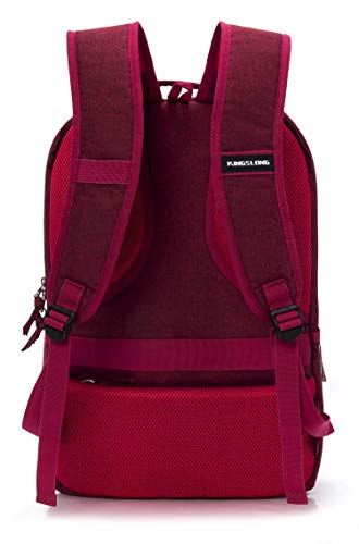 KINGSLONG Laptop Backpack for Women Men fit 17 inch Notebook Water Resistant Travel Backpacks with USB Charging Port College School Work Red