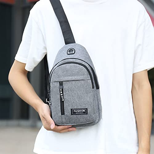 Ausyst Multipurpose Crossbody Chest Bag Waterproof Strap Bag with USB Hole & Headphone Hole Sport Outdoor Hiking Backpack