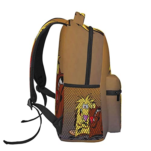 Pobecan Angry Anime Beavers Backpack Funny Laptop Back Pack Book Bag Hiking Outgoing Daypack For Women Mens