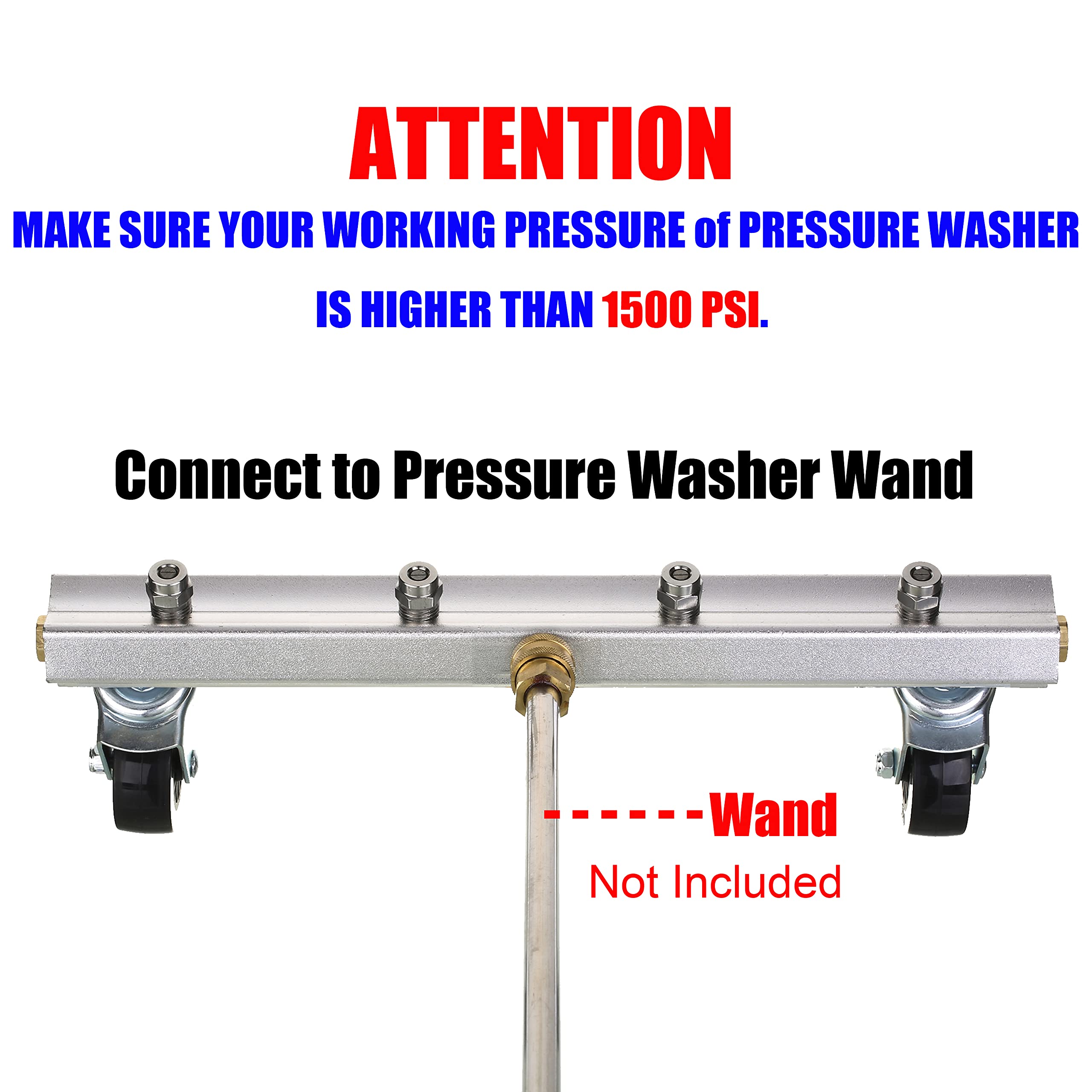M MINGLE 14'' Pressure Washer Surface Cleaner Attachment, Pressure Washer Undercarriage Cleaner, Under Car Wash