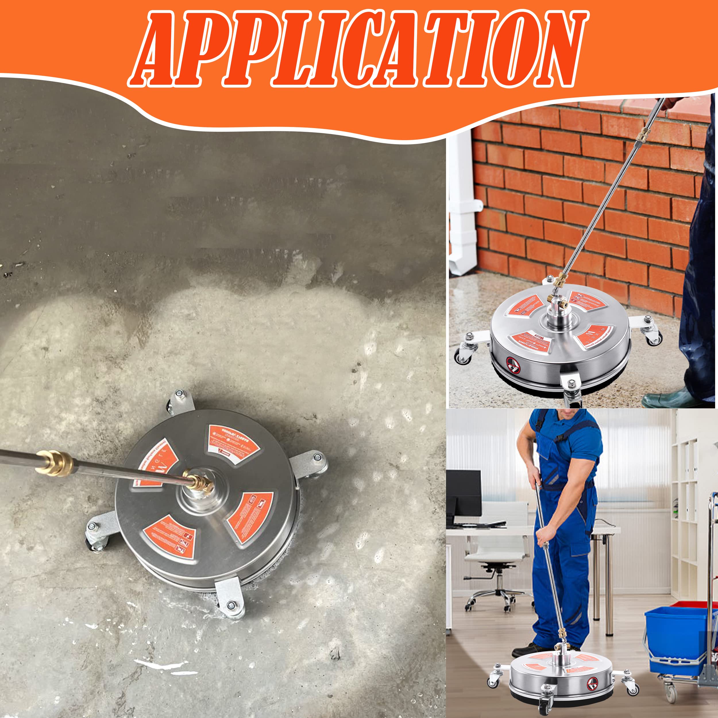 M MINGLE 14'' Pressure Washer Surface Cleaner Attachment, Pressure Washer Gun Snow Foam Lance, 4000 PSI Cannon Foam Blaster Power Washer with 1/4" Quick Connector